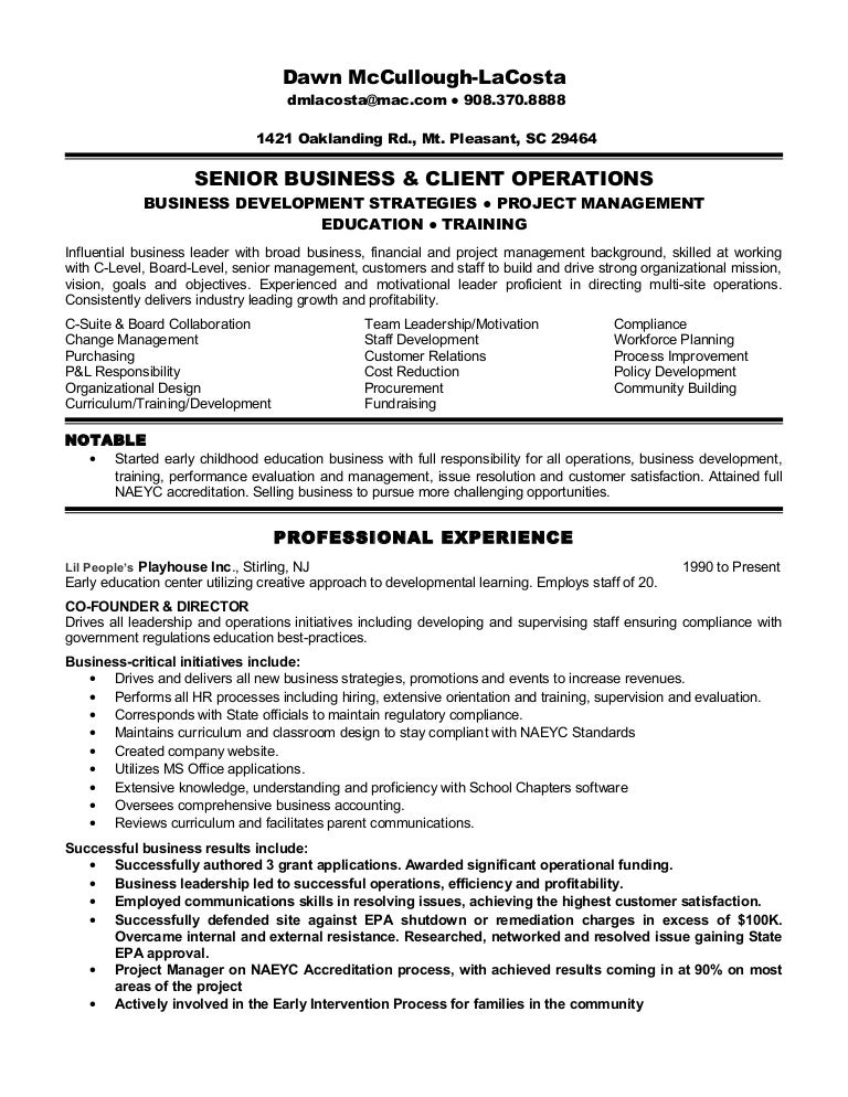 Dawn LaCosta, Resume, Business and Operations Executive, 061913