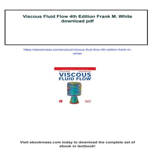 Viscous Fluid Flow 4th Edition Frank M. White | PDF