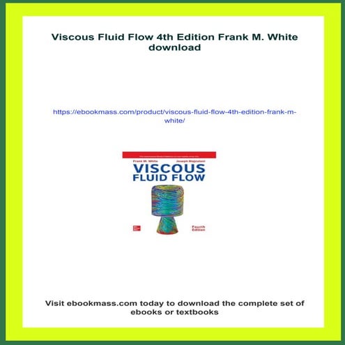 Viscous Fluid Flow 4th Edition Frank M. White | PDF
