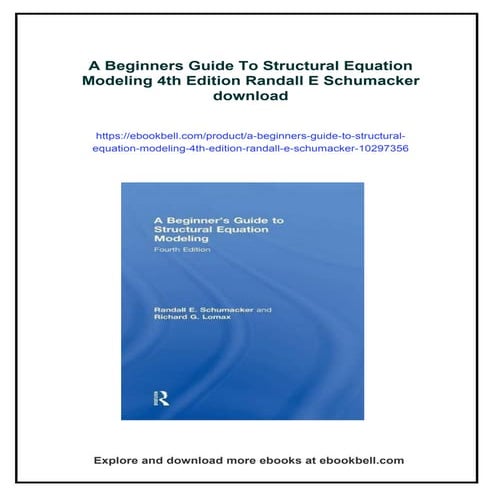 A Beginners Guide To Structural Equation Modeling 4th Edition Randall E ...
