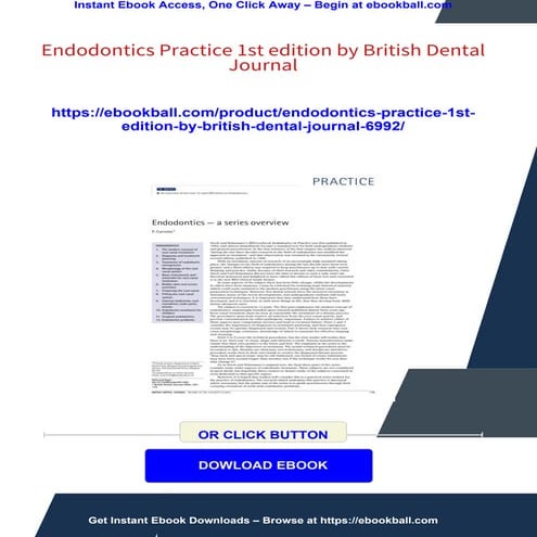 Endodontics Practice 1st edition by British Dental Journal | PDF