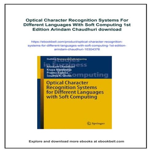 Optical Character Recognition Systems For Different Languages With Soft Computing 1st Edition ...