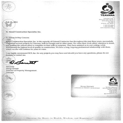 Teavana Rec Letter | PDF