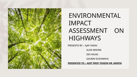 Environmental impact assessment of coastal highway | PPTX
