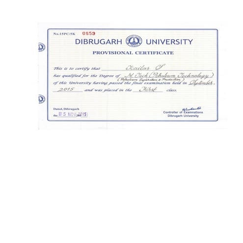 MTECH DEGREE CERTIFICATE | PDF