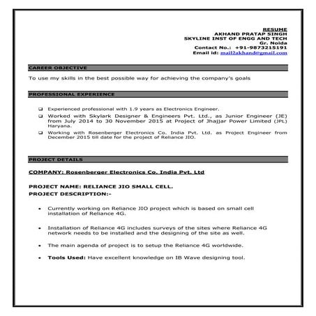 CV Er. Akhand Pratap Singh with exeperience | PDF