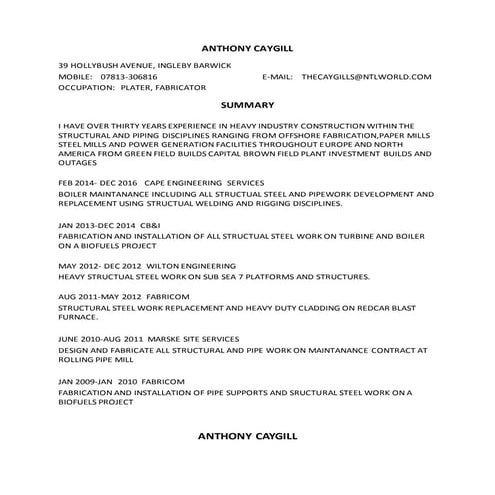 CV Richard Furuhovde | PDF