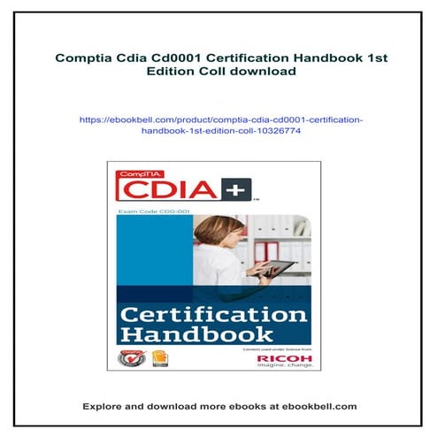 Comptia Cdia Cd0001 Certification Handbook 1st Edition Coll | PDF