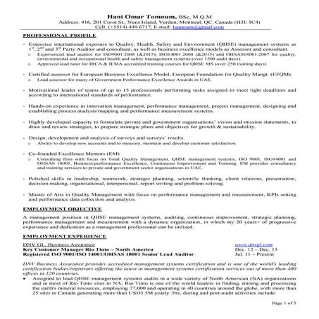 Hani Tomoum detailed CV 0116 | PDF