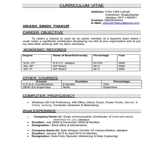 Vikas C.V. Updated | DOCX