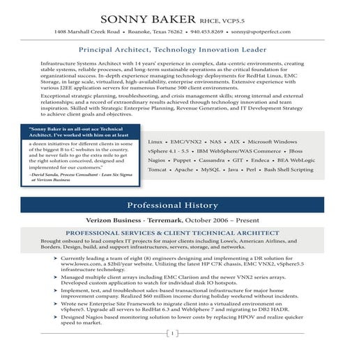 Sonny_Baker_Resume_v2 | PDF | Cloud Computing | Internet