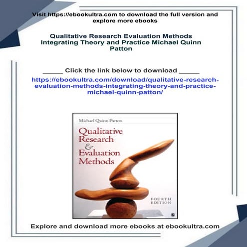 Qualitative Research Evaluation Methods Integrating Theory and Practice Michael Quinn Patton | PDF