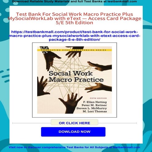 Test Bank For Social Work Macro Practice Plus MySocialWorkLab with ...