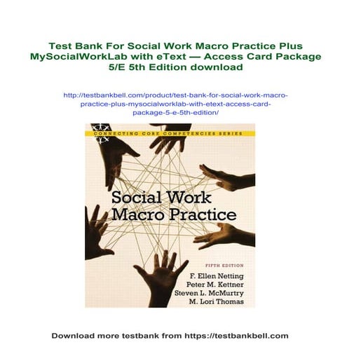 Test Bank For Social Work Macro Practice Plus MySocialWorkLab with ...