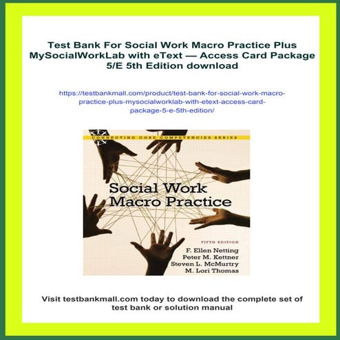 Test Bank For Social Work Macro Practice Plus MySocialWorkLab with ...