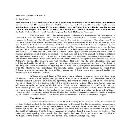 The real Robinson Crusoe | DOCX