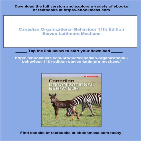 Canadian Organizational Behaviour 11th Edition Steven Lattimore Mcshane ...