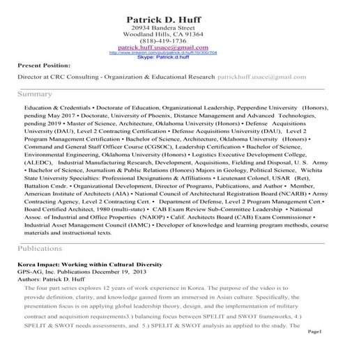 P. D. Huff CV_Resume_160527-02 | PDF