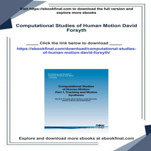 Instant ebooks textbook Computational Studies of Human Motion David ...