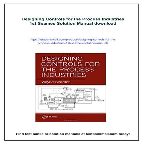 Designing Controls for the Process Industries 1st Seames Solution ...