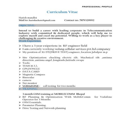 harish new resume | DOC