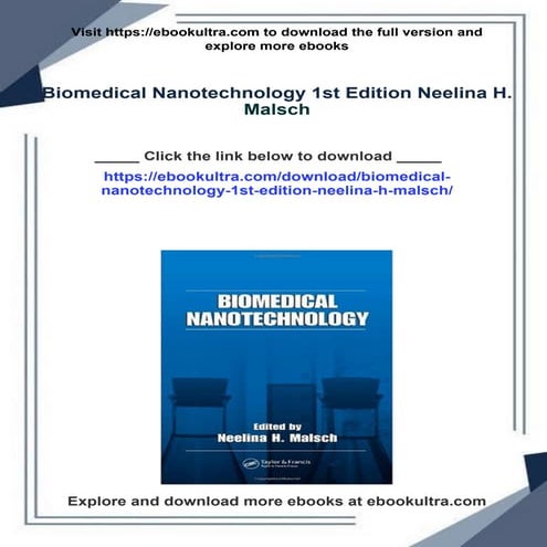 Biomedical Nanotechnology 1st Edition Neelina H. Malsch | PDF