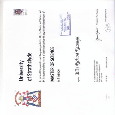 Msc Certificate | PDF