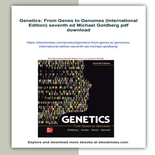 Genetics: From Genes to Genomes (International Edition) seventh ed ...
