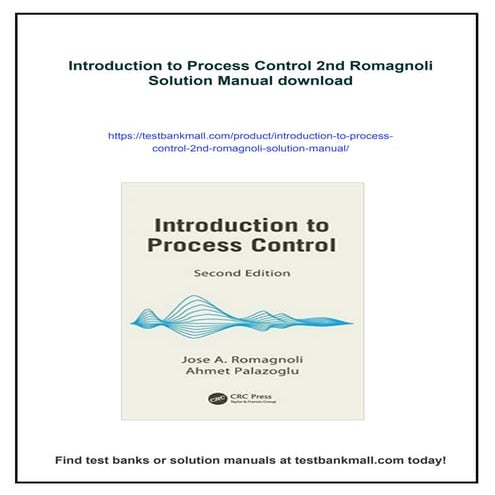 Introduction to Process Control 2nd Romagnoli Solution Manual | PDF