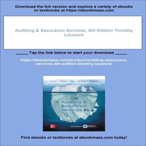 Auditing & Assurance Services, 8th Edition Timothy Louwers | PDF