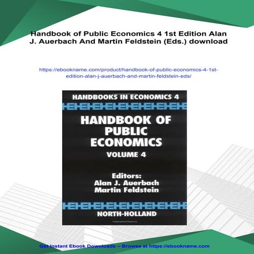 Handbook of Public Economics 4 1st Edition Alan J. Auerbach And Martin ...