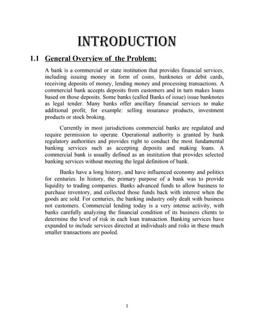 Banking Management System Project documentation | DOCX | Databases ...