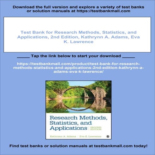 Test Bank for Research Methods, Statistics, and Applications, 2nd ...
