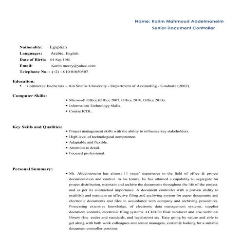 Muhammad Yousif Updated CV (1) | DOC