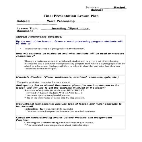 519 Lesson Plan Barnard | DOC