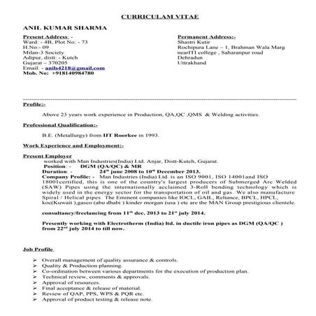 Copy of Anil Sharma CV | DOC
