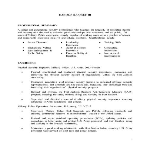 Corey Resume 2 | DOCX