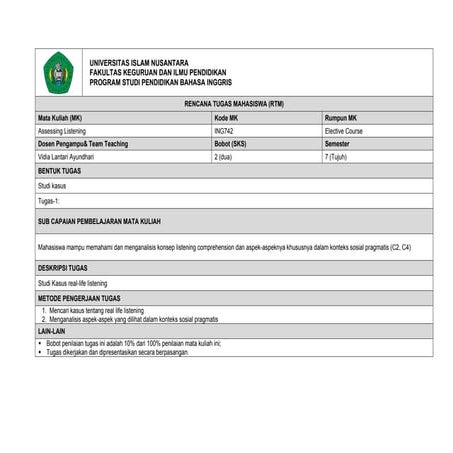 51b RTM Assessing Listening.document doc | DOCX