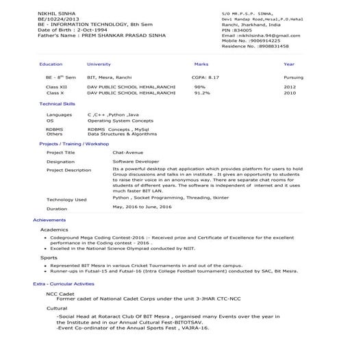 Nikhil Sinha_Resume | PDF