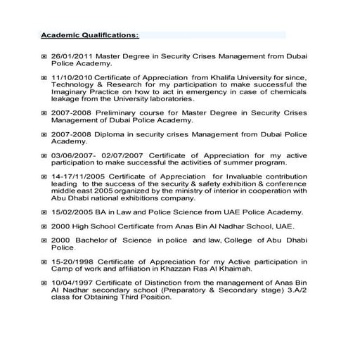 Academic Qualifications | PDF