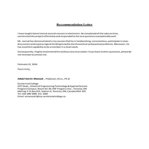 abdul Karim Manouk Recommendation Letter | DOCX