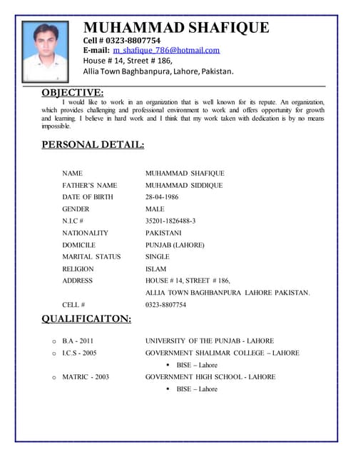 SIMPLE COMPUTER OPERATOR CV | RESUME | PDF