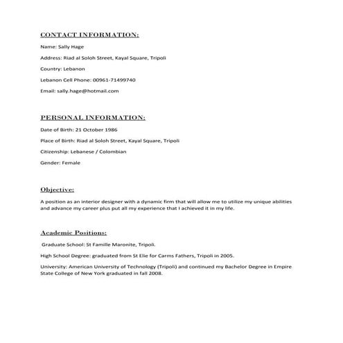 Sally J Hage CV | PDF