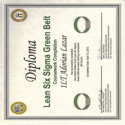 1LT Lazar Lean Six Sigma Green Belt Course | PDF