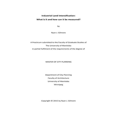Industrial Land Intensification-What is it and how can it be measured ...