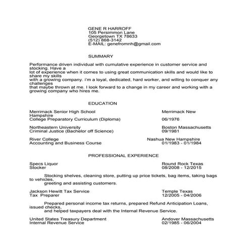 Gabrielle Amanda Evans Resume | DOCX