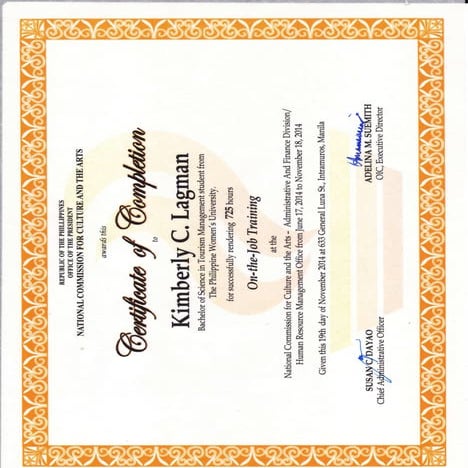 OJT Certificate | PDF