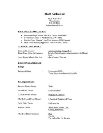 LM acting resume | PDF