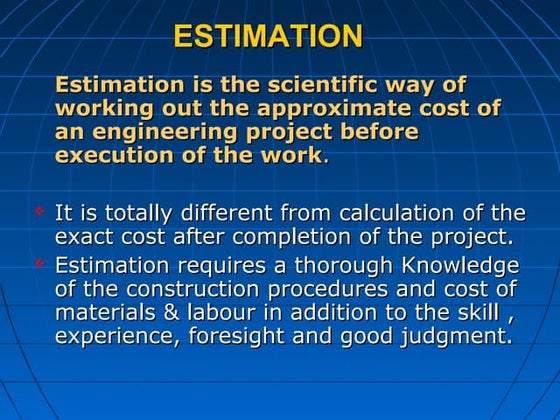 estimation,its types and methods | PPT