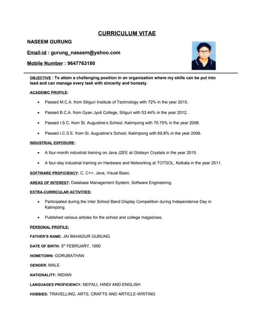 CV-JG | DOCX | Secondary Education | Education